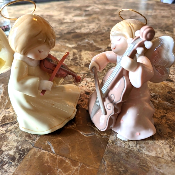 Source Unknown | Art | Vintage Porcelain Angels Girls Set Playing ...